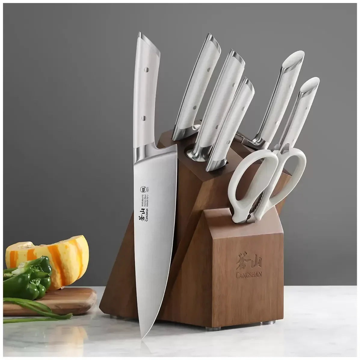 Cangshan White Denali Series 8-Piece Knife Block Set – The Giveaway Guys