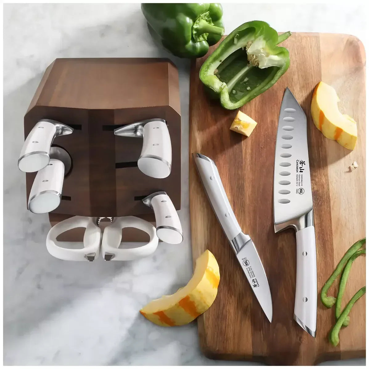 Cangshan White Denali Series 8-Piece Knife Block Set – The Giveaway Guys