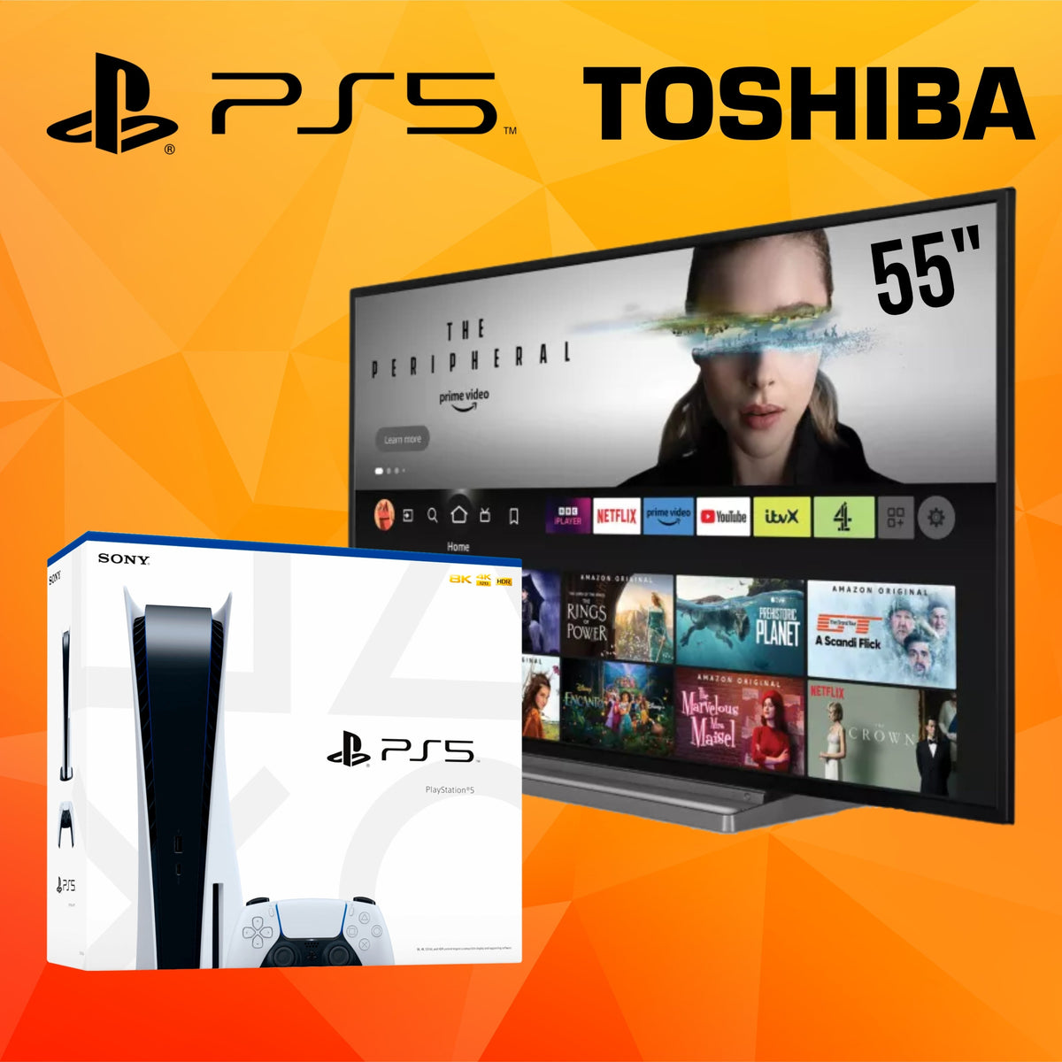 FAST DRAW: Sony PS5 + Toshiba 55" 4K TV MEGA BUNDLE - 7th May 24 – The ...